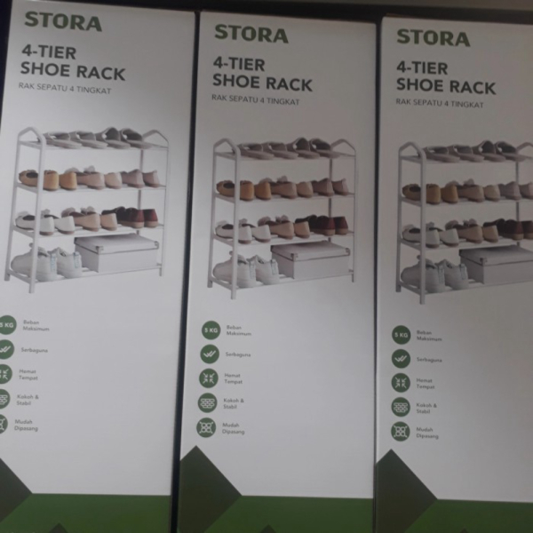 Jual Unik Stora Rack Sepatu 4 tingkat - Putih - Ori Ace Hardware Murah ...