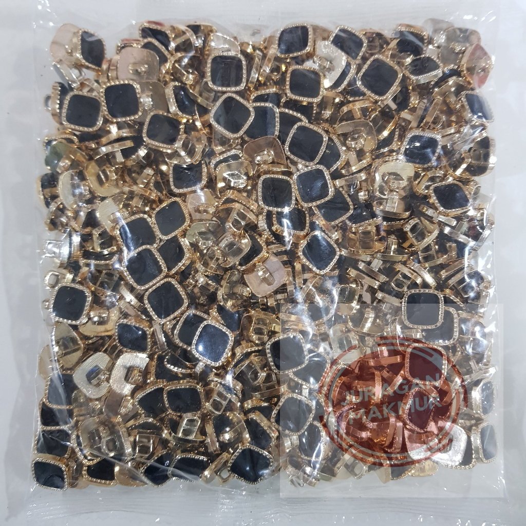 Jual [400pcs] Kancing Jamur Datar Hitam Kotak Ukuran 20L (1,3cm) dan ...