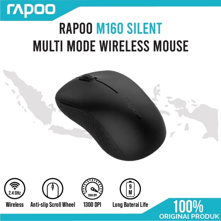Jual Rapoo M160 Multi-Mode Silent Wireless Mouse (Black) | Shopee Indonesia