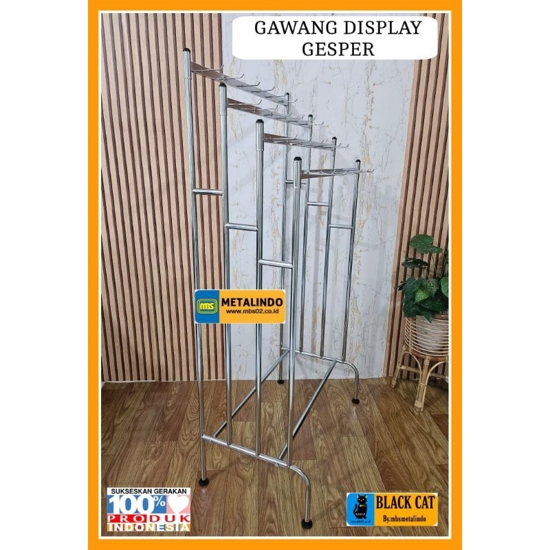 Jual Gantungan display gesper rak ikat pinggang gawang display tiang ...