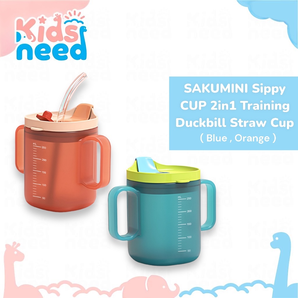 Jual Sakumini Sippy Cup 2in1 Training Duckbill Straw Cup Gelas Minum Sedotan Anak | Shopee Indonesia