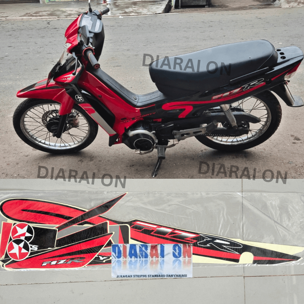 Jual Stiker Striping Yamaha Fizr Fiz r F1zr F1z r Caltex Kaltex Merah ...