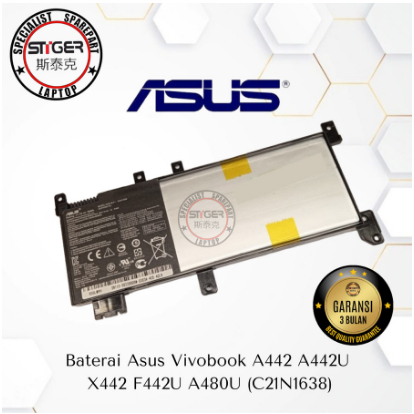 Jual Battery Baterai New Ori Laptop ASUS A442 A442U A442UR C21N1638 ...
