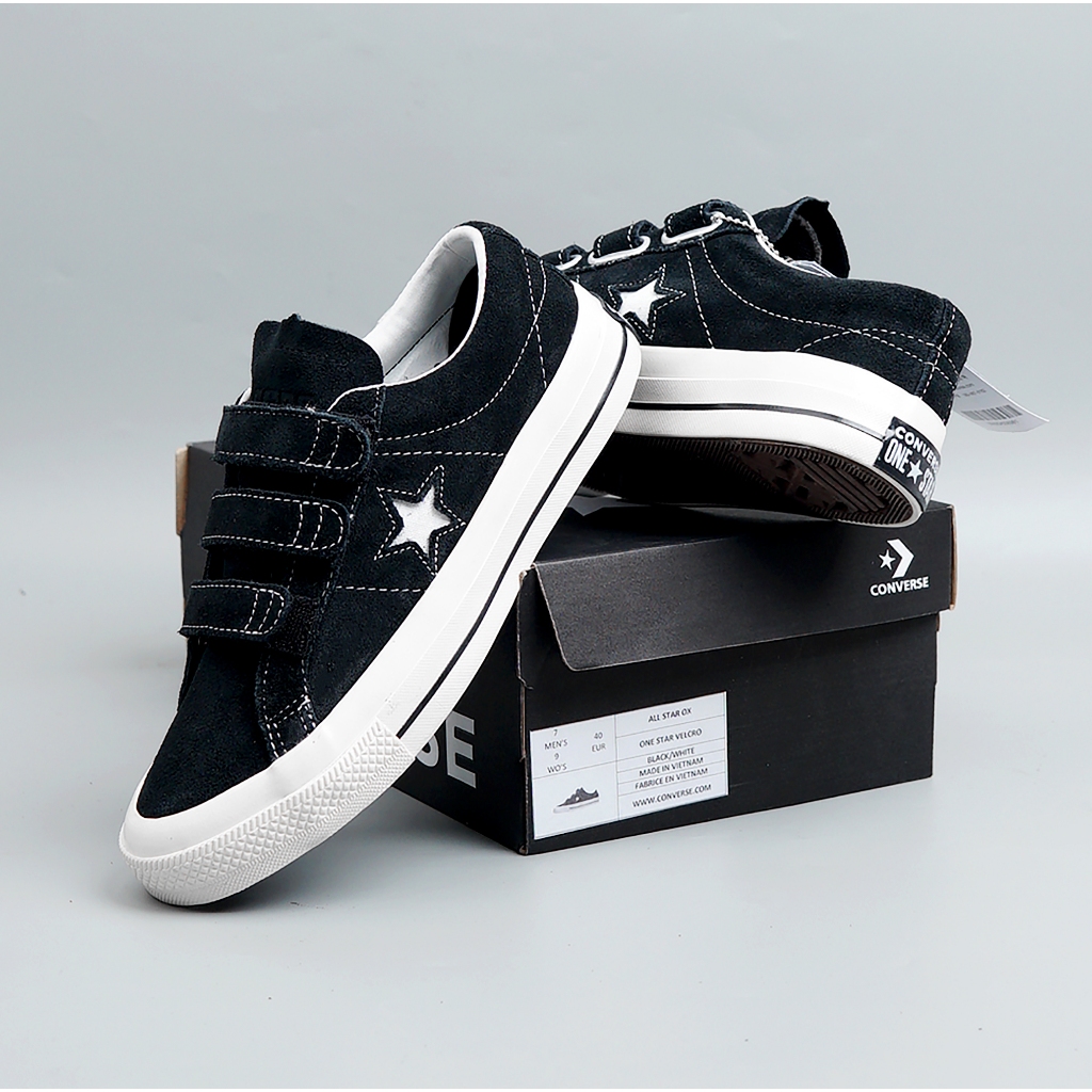 Jual SEPATU CONVERSE ONE STAR VELCRO BASIC HITAM PUTIH SNEAKERS PRIA ...