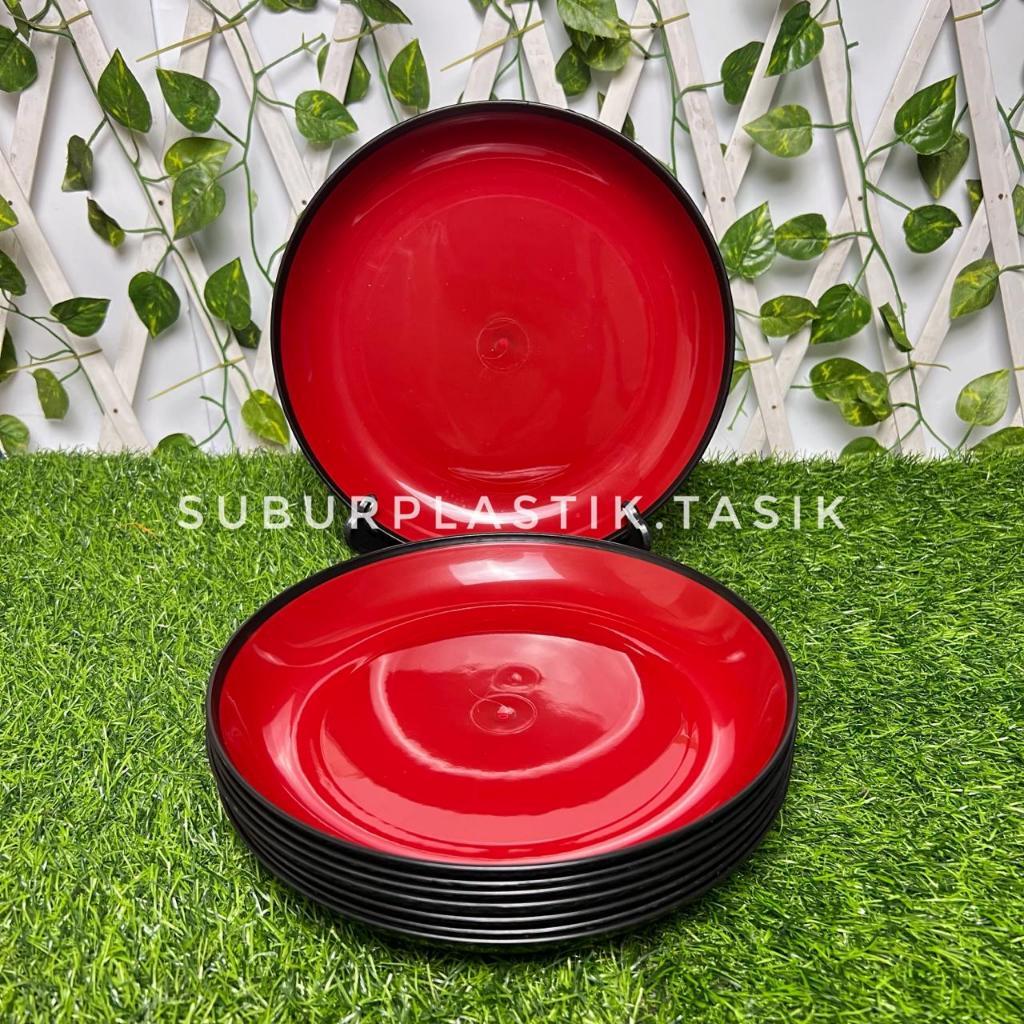 Jual [6&12Pcs] Piring Pacific Oishi |Piring Plastik Bulat | Piring Makan | Piring saji Hitam ...
