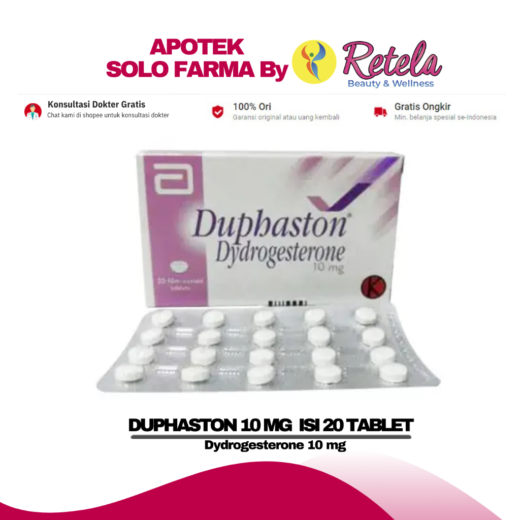 Jual DUPHASTON 10 MG 1 STRIP 20 TABLET ( DYDROGESTERONE 10 MG ...