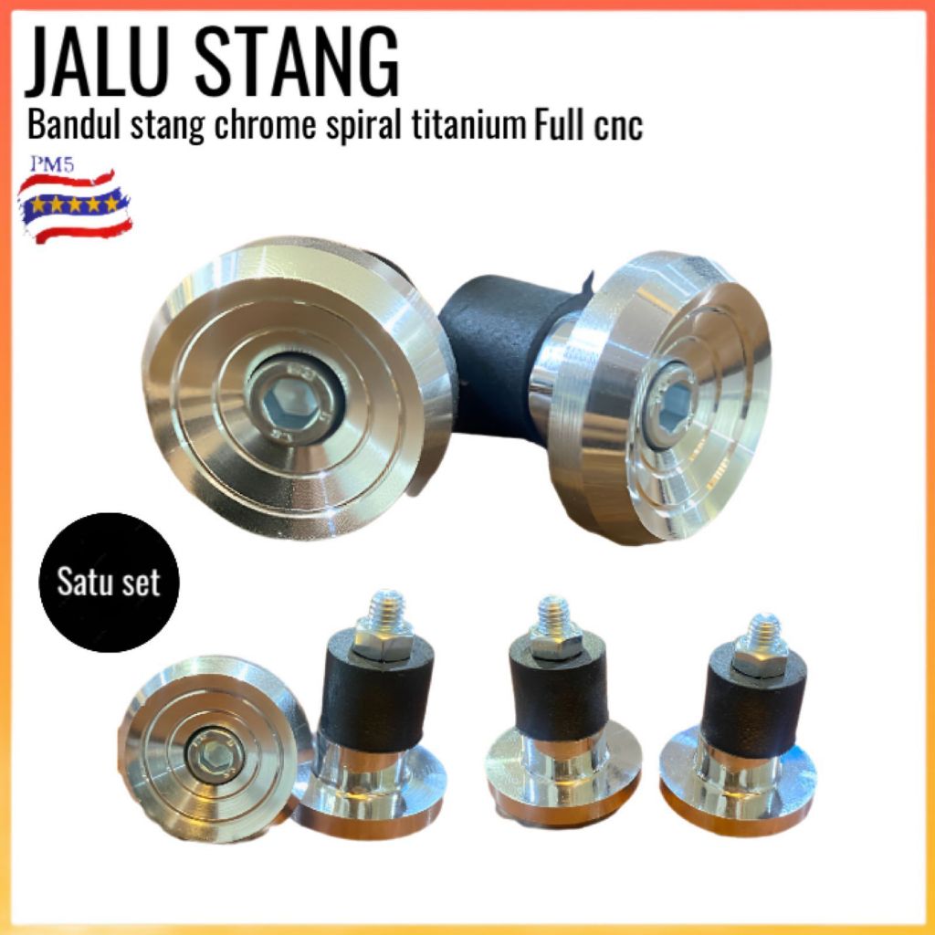 Jual Jalu Stang Bandul Stang Chrome Motor Spiral Titanium Chrome Silver ...