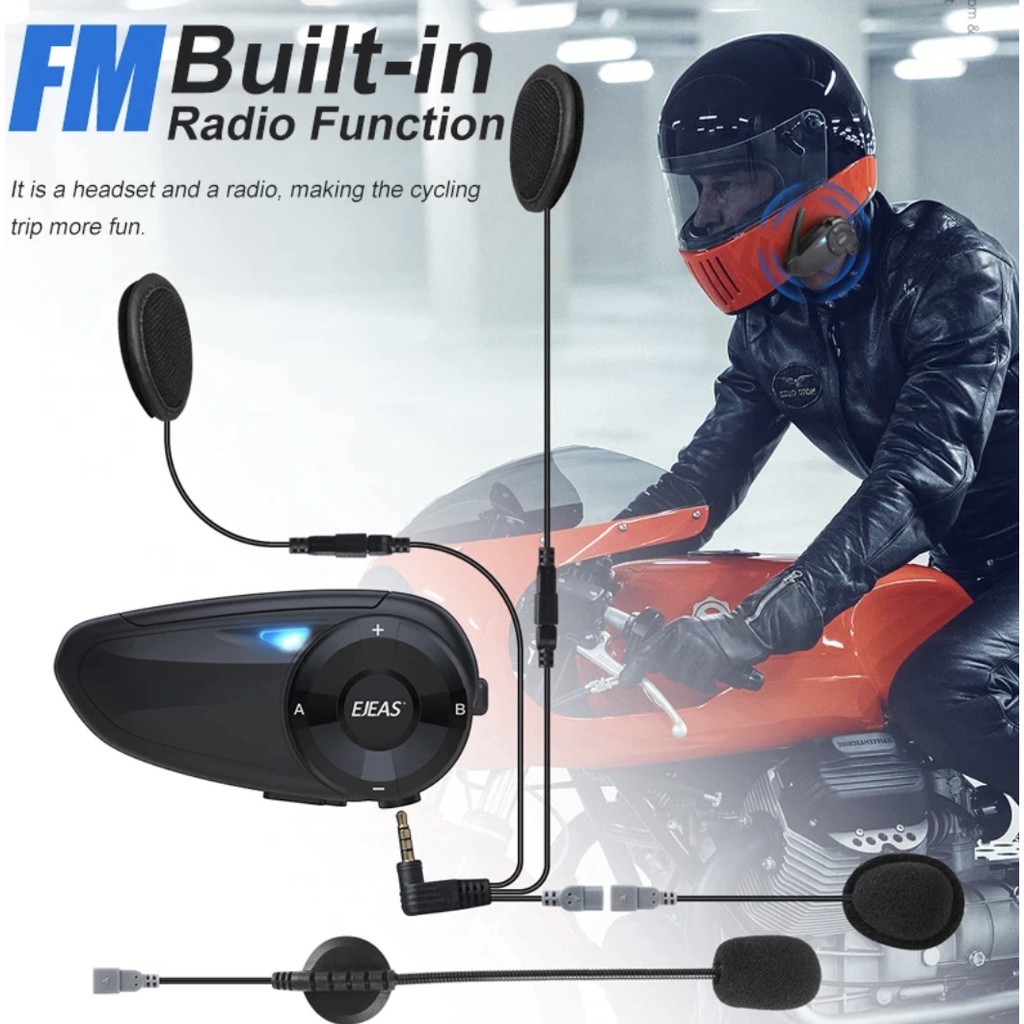Jual EJEAS Q7 Bluetooth Radio FM Intercom Helm 7 Rider Helmet | Shopee ...