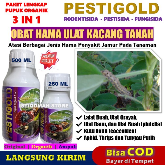 Jual Obat Semprot Hama Penyakit Ulat Kacang Tanah Ampuh PESTIGOLD Rodentisida Fungisida ...