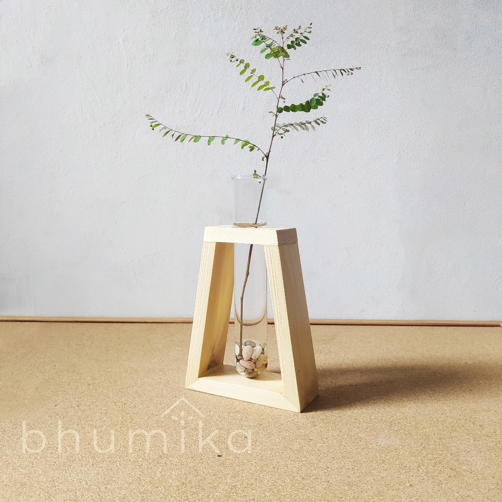 Jual Pot Minimalis / Vas kaca tanaman air/ Vas kayu aesthetic planter ...