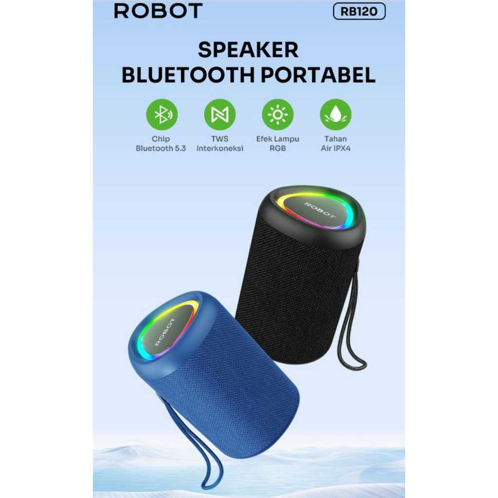 Jual Speaker Bluetooth Robot RB120 Waterproof IPX4 Speaker Mini ...