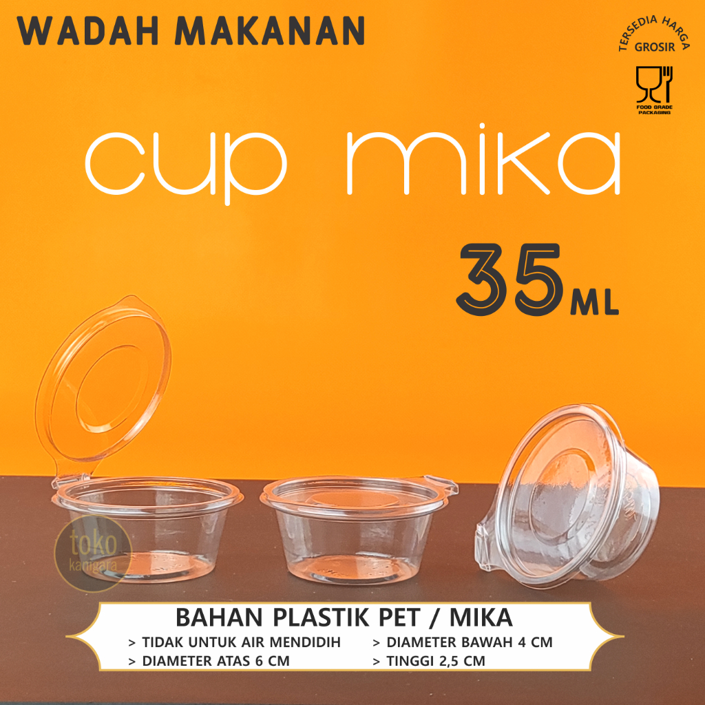 Jual CUP MIKA PLASTIK 35 ml CUP SAOS CUP PUDING 1 PAK ISI 50 pcs ...