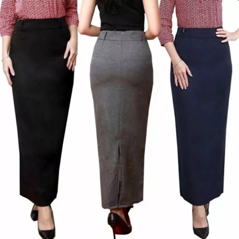 Jual ROK KERJA PANJANG HITAM SPAN BIRON KIPAS BAHAN FORMAL KANTOR ...