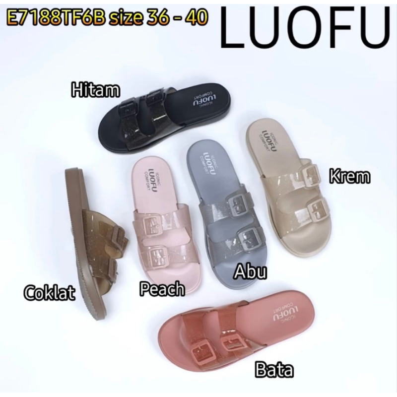 Jual LUOFU ORIGINAL Sandal slop wanita import Sandal luofu wanita murah ...