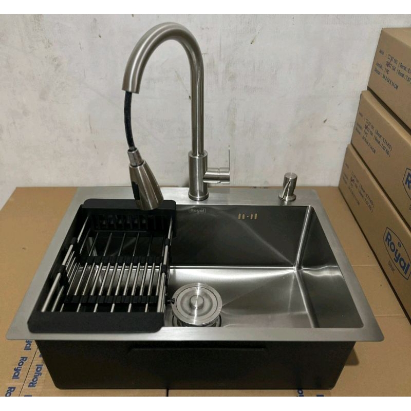 Jual sink premium lubang 1 ukuran 60x45x22 cm stainless steel tebal 3mm ...