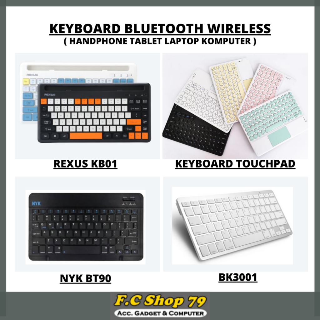 Jual KEYBOARD BLUETOOTH WIRELESS ORIGINAL SUPPORT BUAT HP HANDPHONE ...