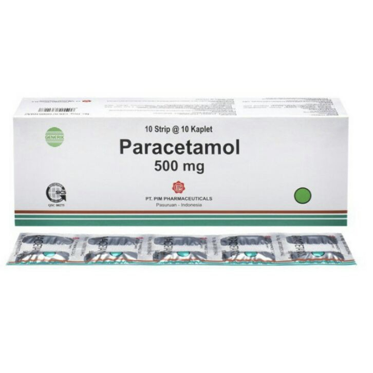 Jual PARACETAMOL 500 MG kotak isi 10 STRIP 10 KAPLET =100 (PARASETAMOL ...