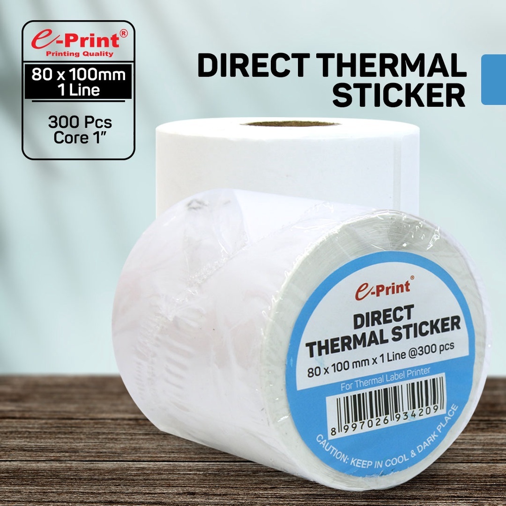 Jual Direct Thermal Sticker Label Barcode 80 x 100 mm merk E-PRINT (isi ...