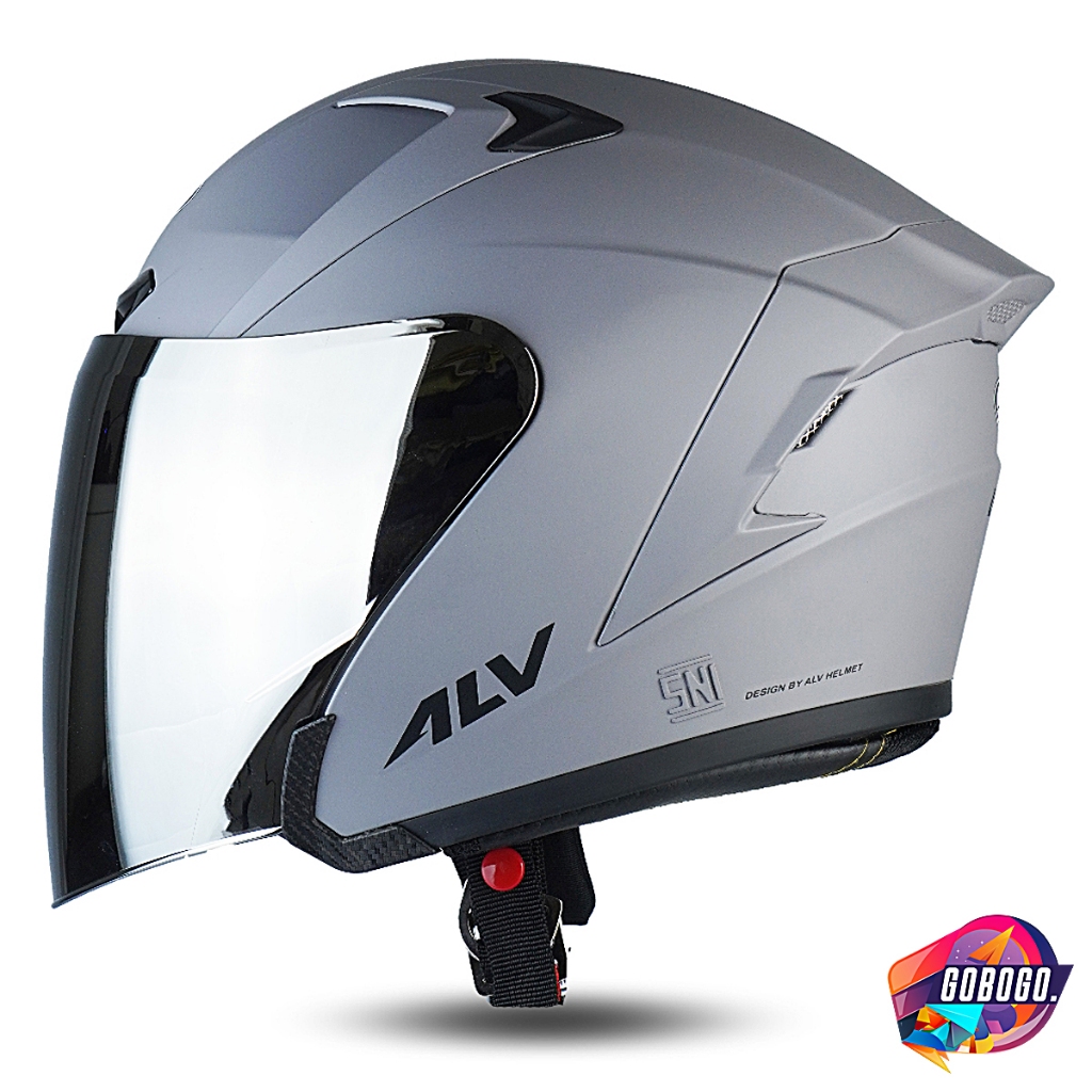 Jual Helm ALV ULTRON Grey Kaca Single Visor | Helm Half Face Pria dan ...