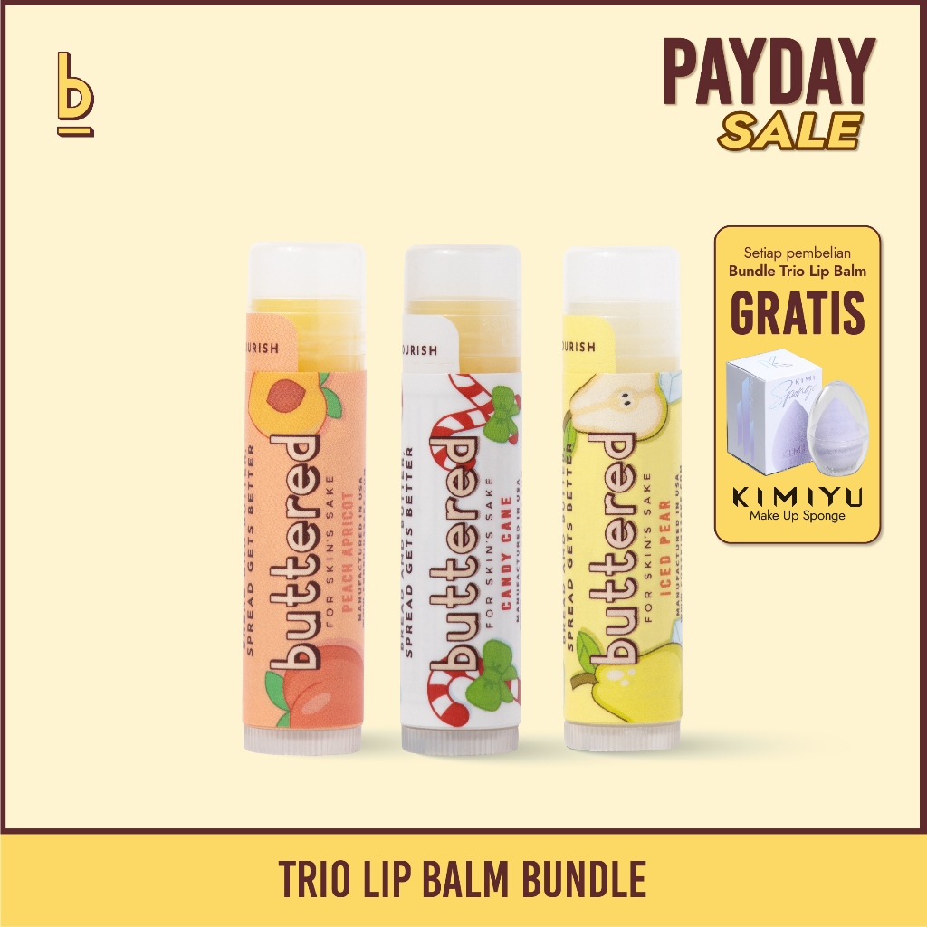 Jual Buttered Bundle 3 in 1 Trio Lip Balm Bundle Paket Hemat | Shopee ...