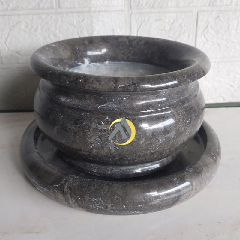 Jual Pot tanaman dan tatakan batu marmer hitam glossy D18 t.10 | Shopee ...