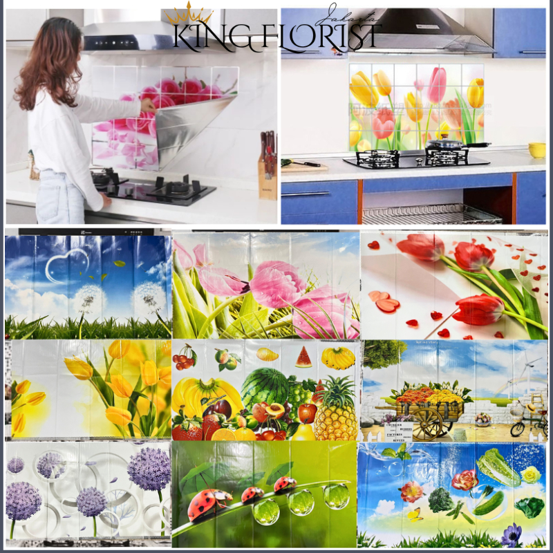 Jual Sticker Dapur Wallpaper Dapur Kitchen Wall Sticker WC Anti Minyak ...