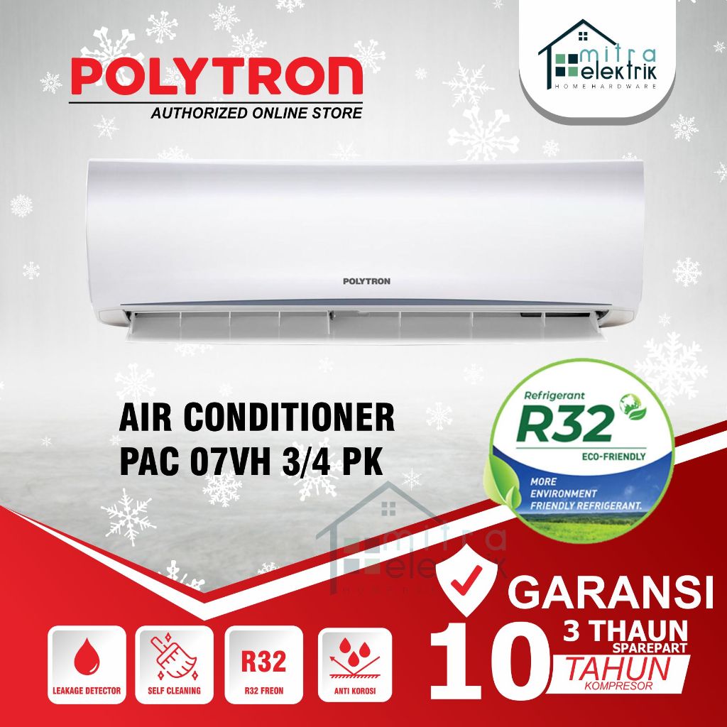 Jual AC Polytron 3/4PK PAC07VH R32 Deluxe Super Turbo Cooling 0.75 PK ...