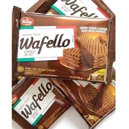 Jual Wafer Wafello 5 pcs 37,5 gr wafelo coklat Roma wafer termurah ...
