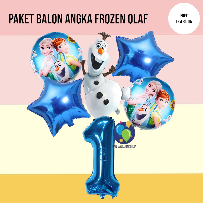 Jual Paket Balon Frozen Olaf Angka / Set Dekorasi Ulang Tahun Anak ...