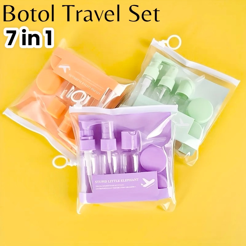 Jual Set Botol Mini Set 7in1 Travel Pack Organizer Tempat Sabun Spray ...