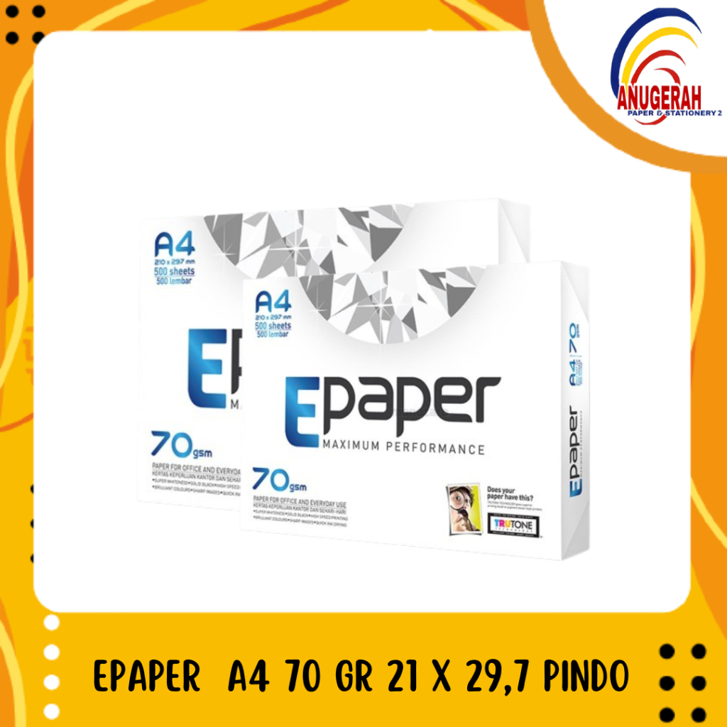 Jual HVS EPAPER A4 70 GR 21 X 29,7 PINDO (RIM) | Shopee Indonesia