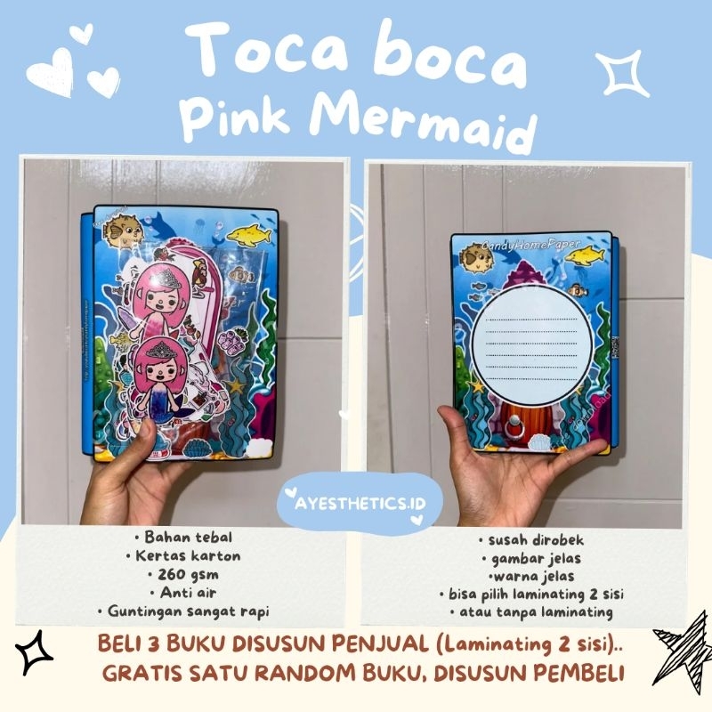 Jual TOCA BOCA WORLD BOOK LIFE PINK MERMAID / SANGAT TEBAL ART KARTON ...