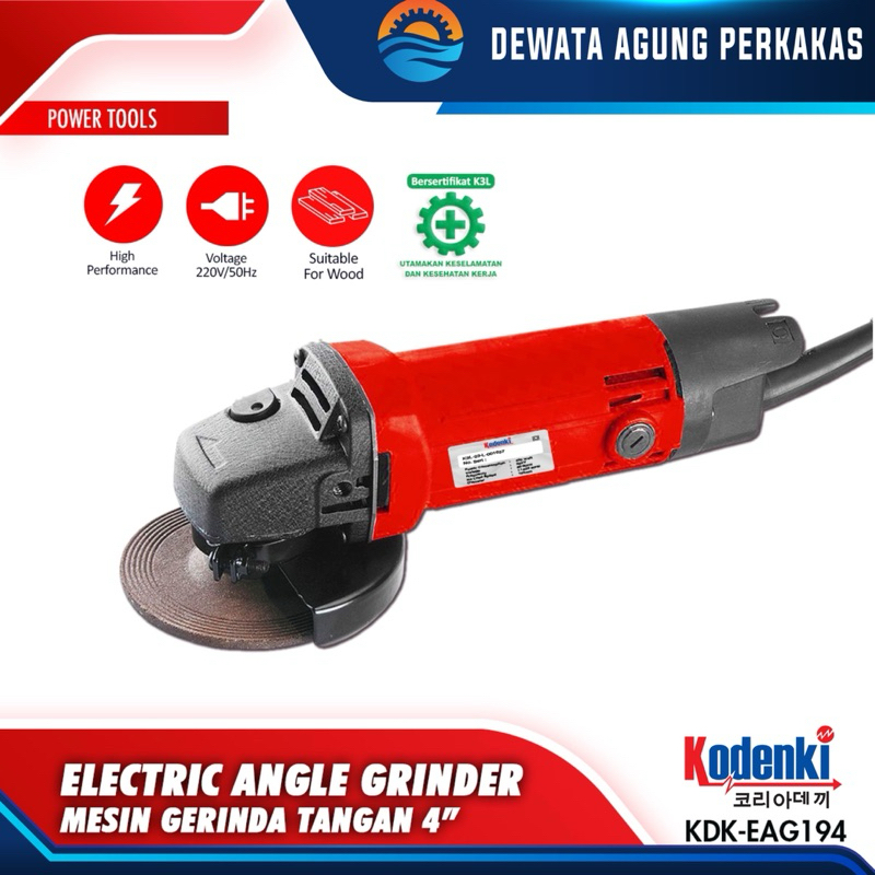 Jual Mesin Gerinda Tangan 4 Inch Kodenki Angle Grinder 4" Mesin Gurinda ...
