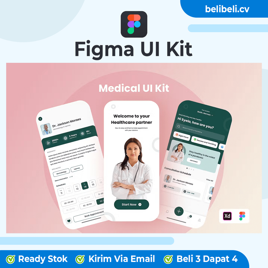 Jual Medical UI Kit - Premium Figma UI Kit | Shopee Indonesia