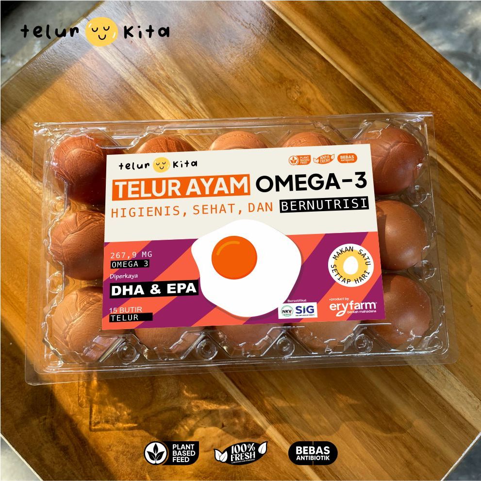 Jual Telur Ayam Negeri Omega 3 By TelurKita Isi 15 - Telur Ayam Omega 3 ...