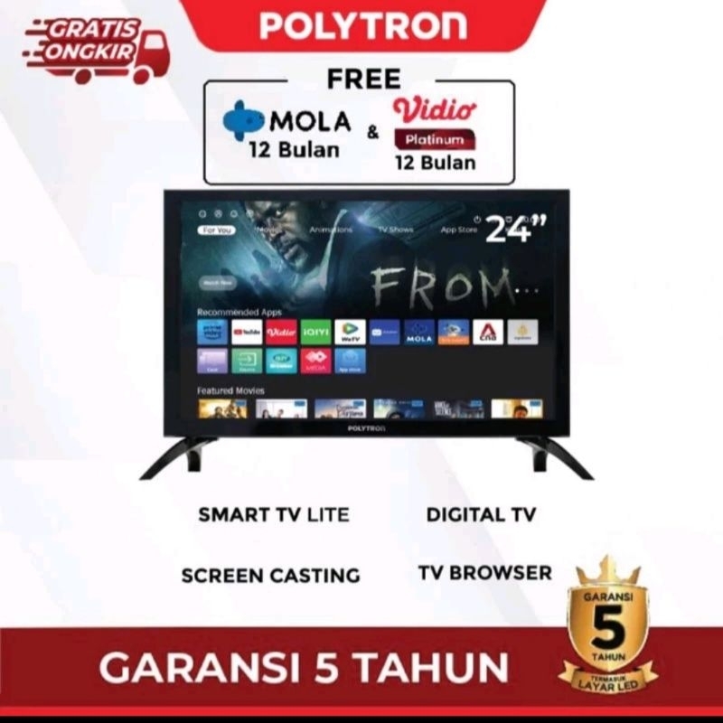 Jual Smart TV LED Digital POLYTRON 24" PLD-24CV1869 ( Smart TV 24 inch ) | Shopee Indonesia