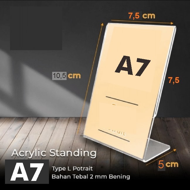 Jual ACRYLIC TENT HOLDER / AKRILIK BROSUR A7 L PORTRAIT 2MM | Shopee Indonesia