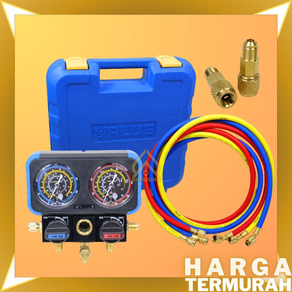 Jual MANIFOLD DOUBLE VALUE VRM2-B-0401 R410A PREMIUM / MANIPOLD ...