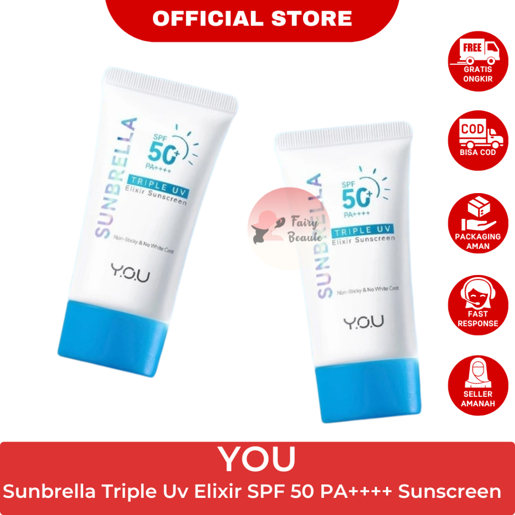 Jual YOU Triple UV Elixir Sunscreen Gel SPF 50+ PA++++ [UBA UVB Blue ...