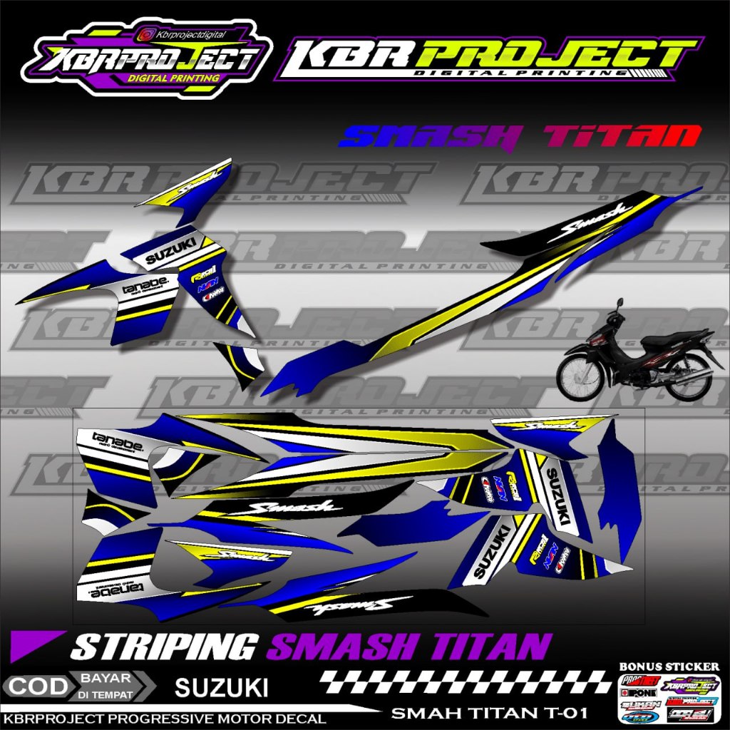 Jual SMASH TITAN STIKER SRTIPING PREMIUM KEREN STIKER LIS VARIASI MOTOR ...