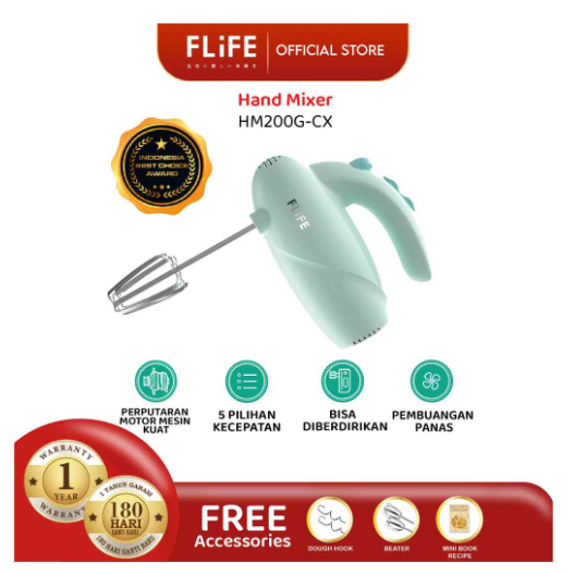 Jual [FLIFE] Hand Mixer - 5 Level Kecepatan - Double Beater ...