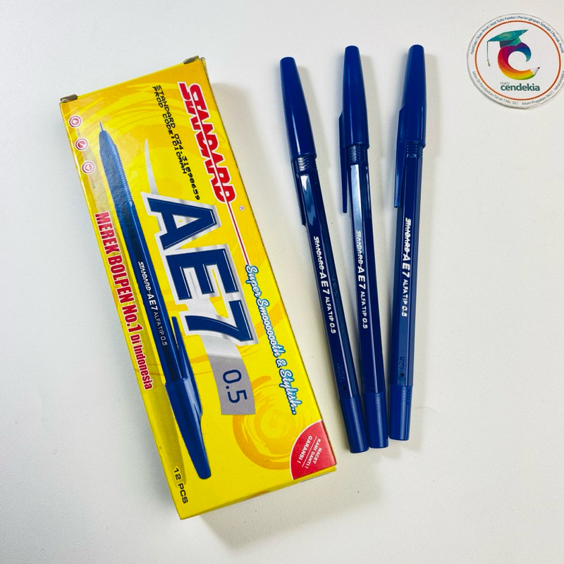Jual Pulpen STANDARD AE7 Biru 0.5mm - 1 pcs | Shopee Indonesia