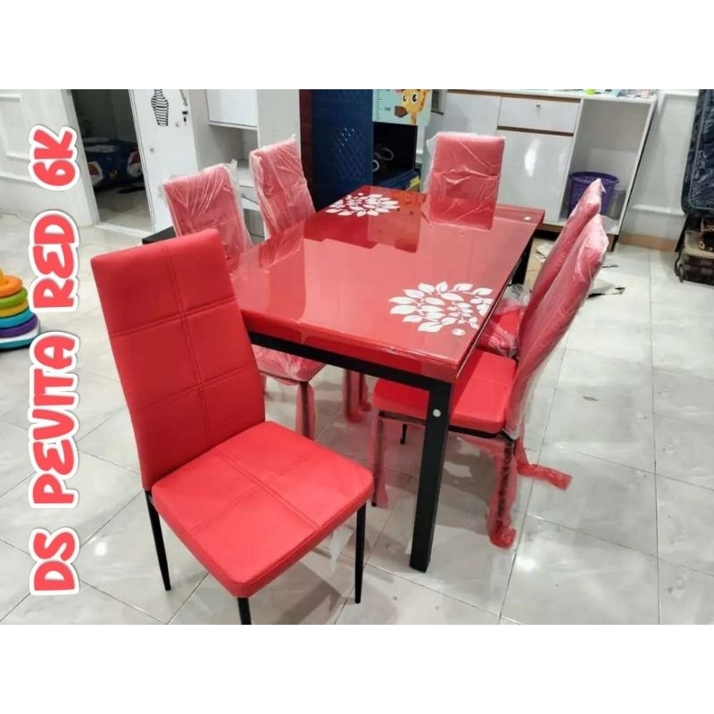 Jual Meja Makan Importa 6K DS Pevita Red Minimalis (Palembang) | Shopee ...