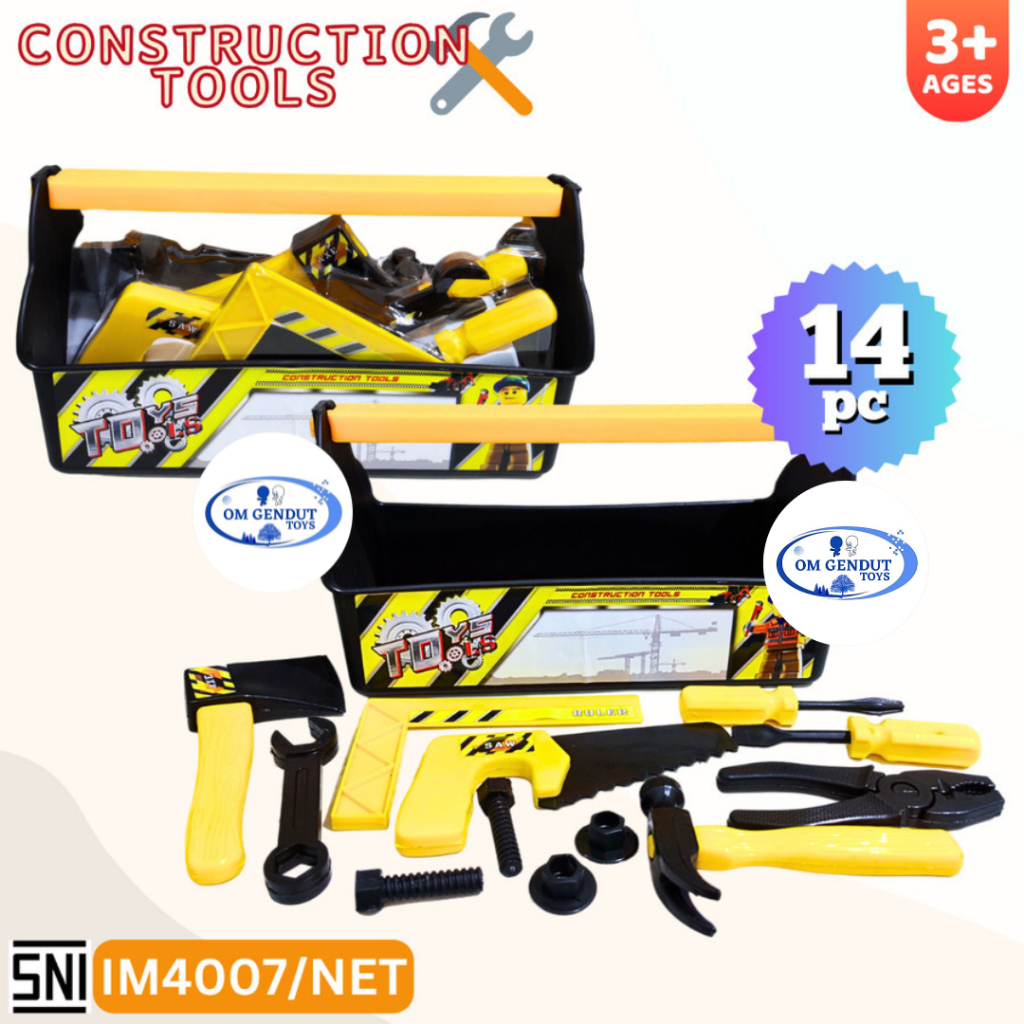 Jual OG Mainan Tukang Tukangan Tools Set 14pcs IM4007/NET | Shopee ...
