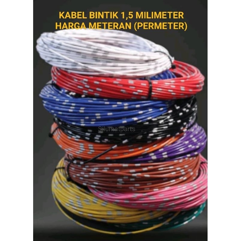 Jual (PERMETER) Kabel Bintik AVS 1.5MM / KABEL OTOMOTIF MOBIL MOTOR SERABUT TEMBAGA / KABEL ...