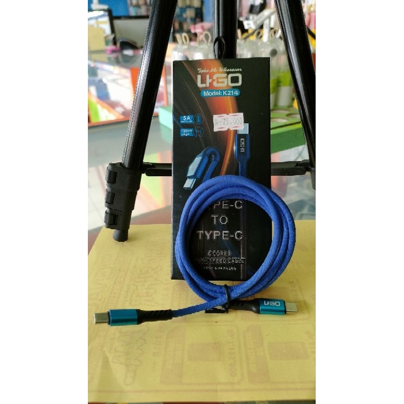 Jual USB KABEL DATA TYPE-C TO TYPE-C UGO | Shopee Indonesia