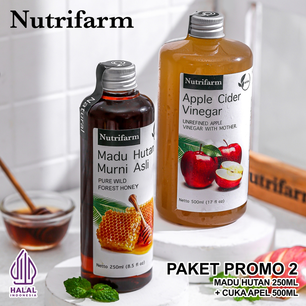 Jual Nutrifarm Paket Cuka Apel 500ml Dan Madu Hutan 250ml Shopee Indonesia