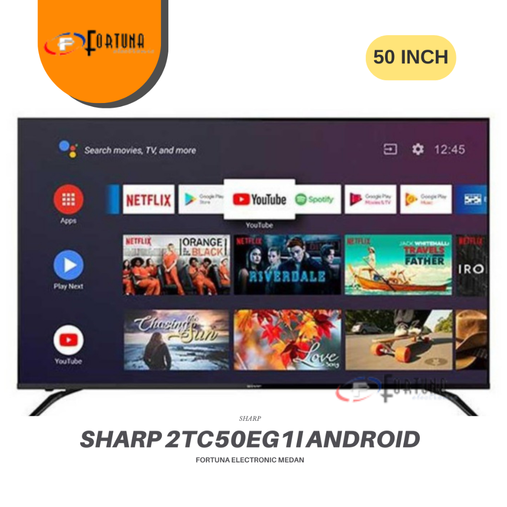 Jual SHARP TV 50 ANDROID SMART 50 INCH 2T-C50EG1I HD C50EG1 MEDAN | Shopee Indonesia