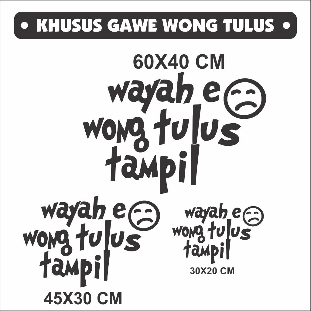 Jual CUTTING WAYAHE WONG TULUS TAMPIL JDM KHUSUS GAWE WONG TULUS ...