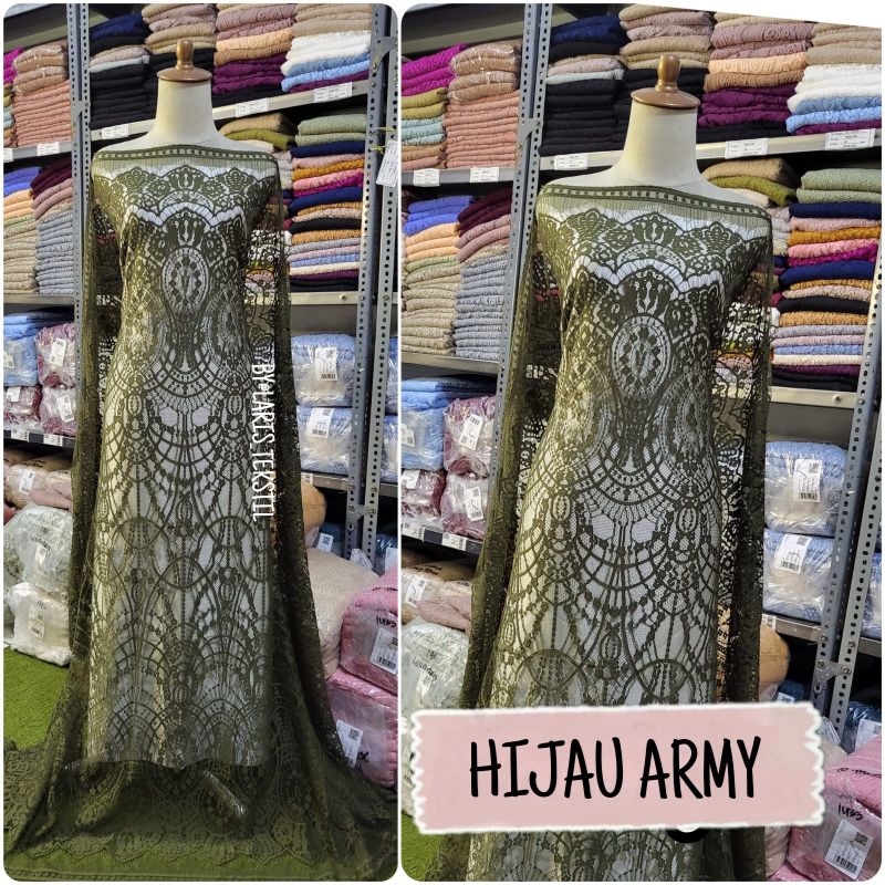 Jual New Colors Bahan Kebaya Brokat Semi Prancis Chain Pattern | Shopee ...